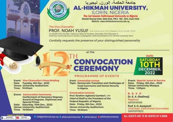 News – Al-Hikmah University, Ilorin – Learning for Wisdom and Morality