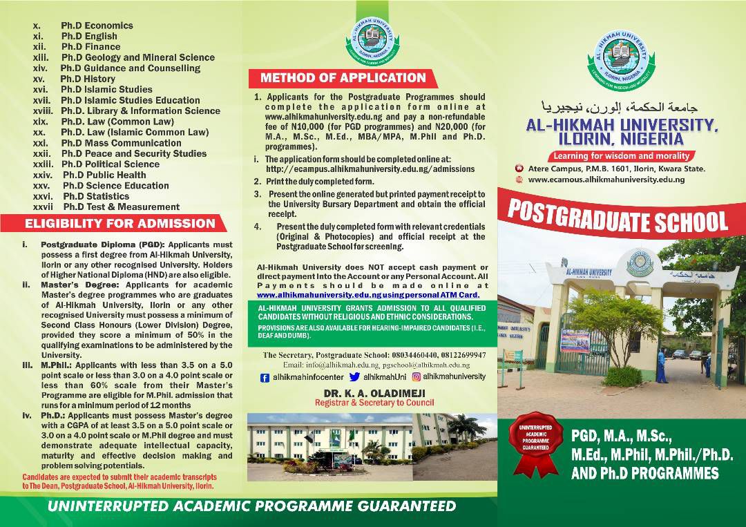 With the successful conclusion of 2022/2023 academic session, Al-Hikmah University, Ilorin, has ...